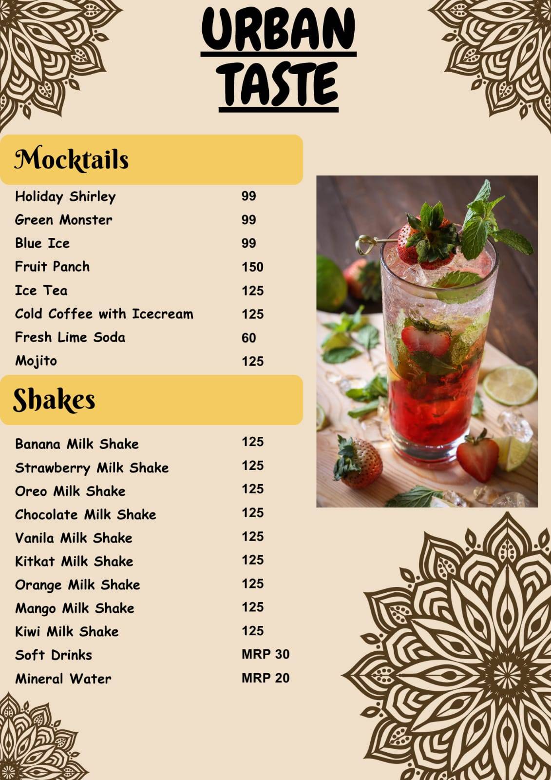 Menu at Urban taste, Bhagalpur, Gate no - 1