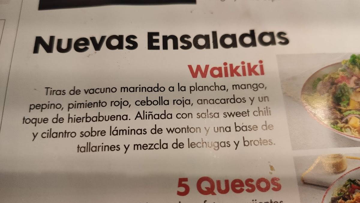 Carta del restaurante VIPS, Madrid, Calle Arturo Soria