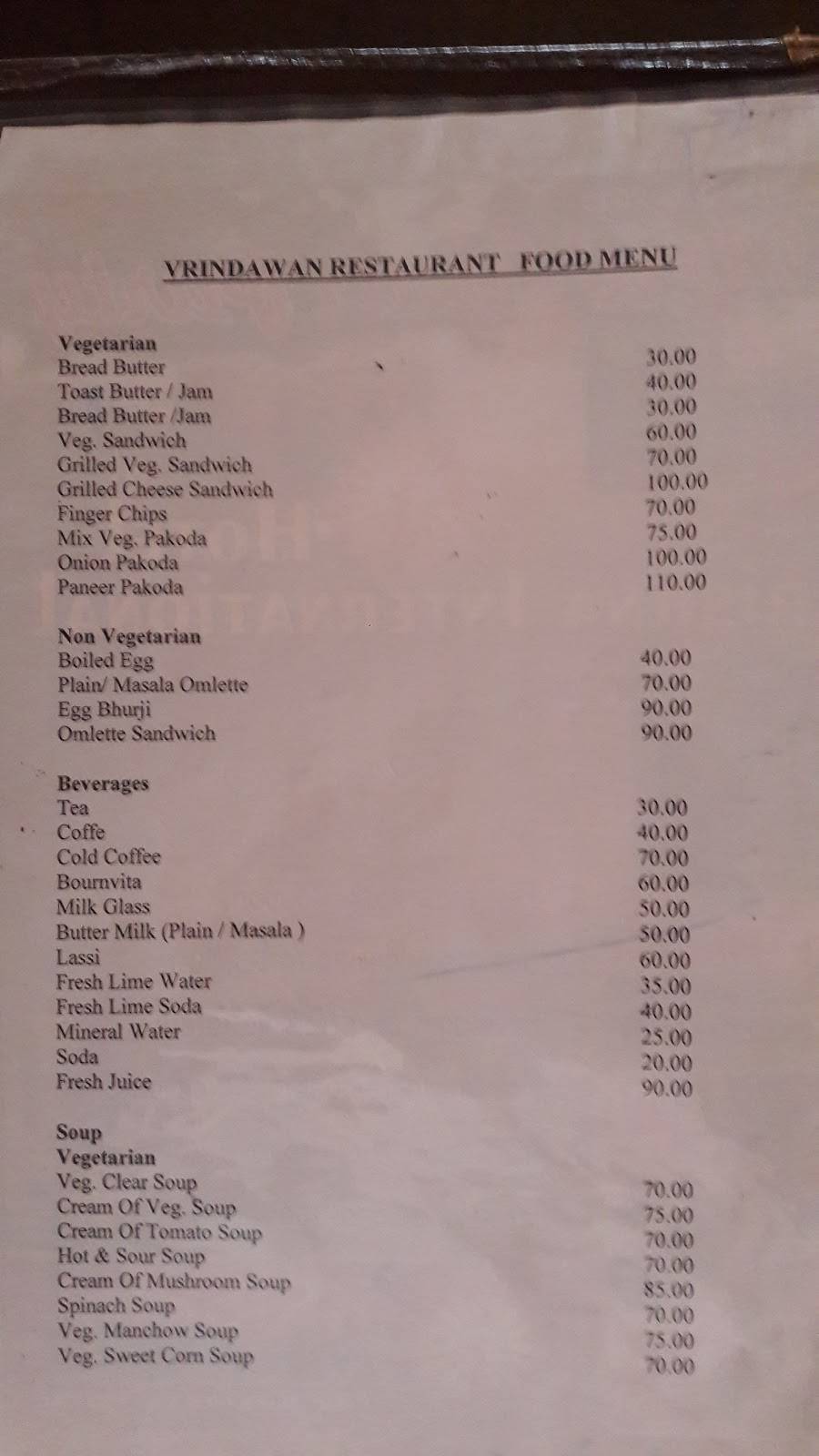 Menu at Vrindavan Family Restaurant, Sangli