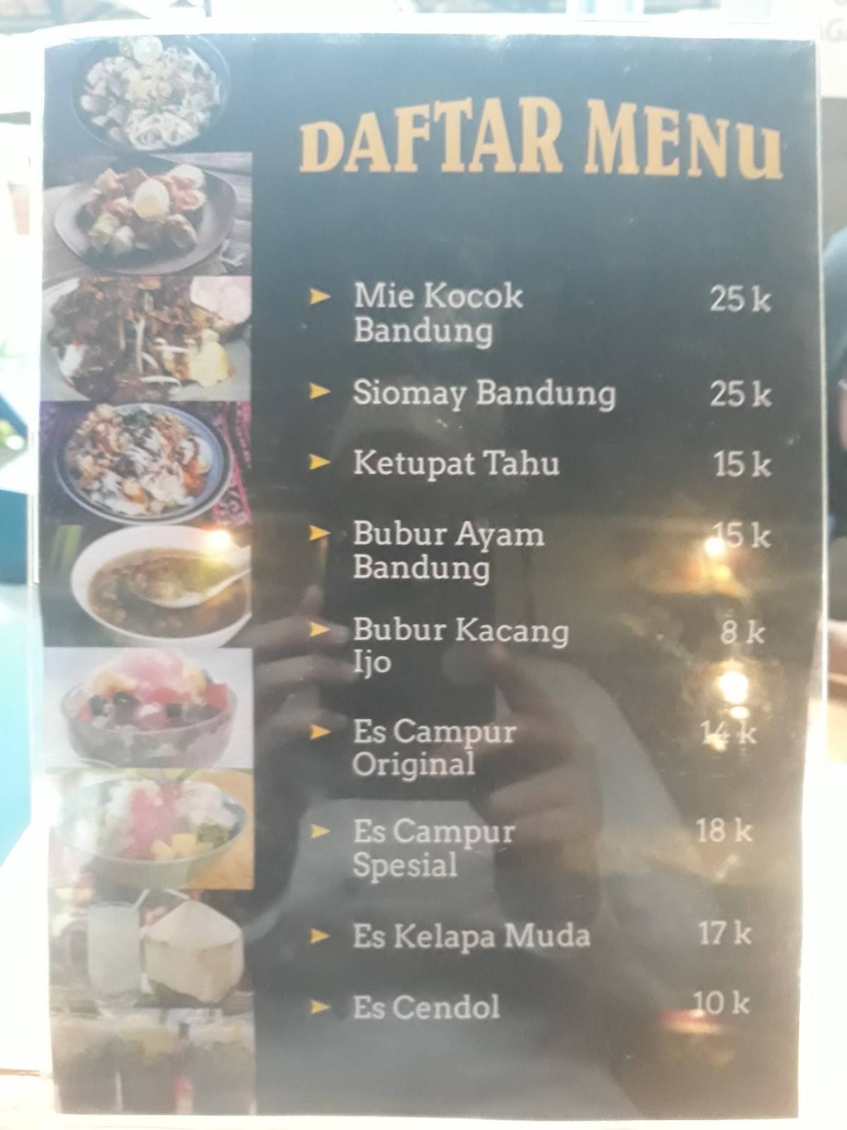 Menu at Warung Nasi Ampera Sentul restaurant, Cipambuan
