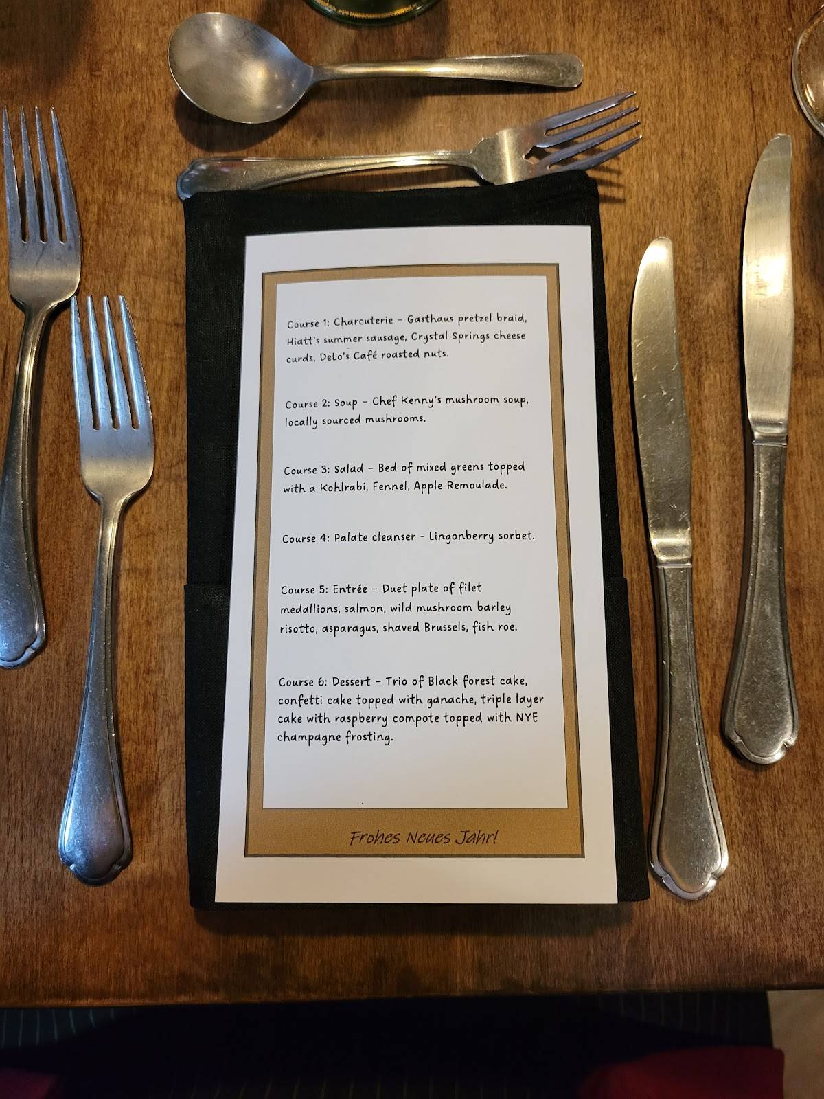 Menu at Weiss' Gasthaus German Restaurant, South Bend