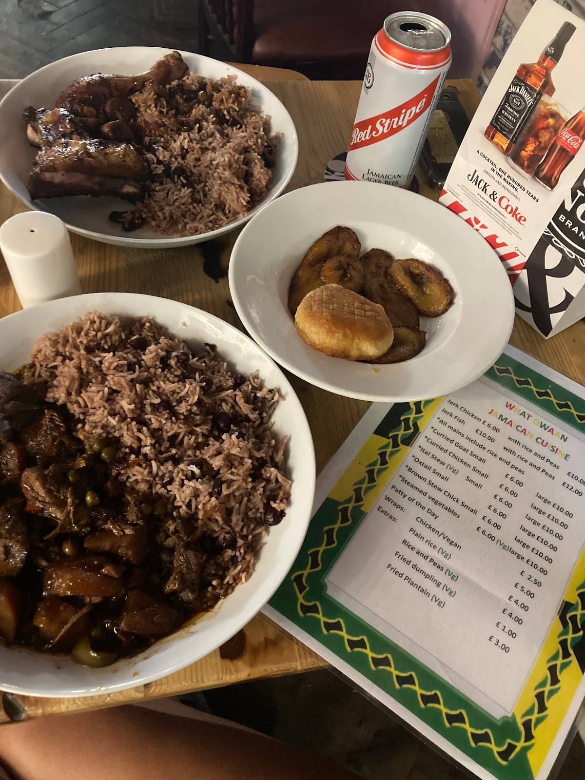 Menu at What Gwan restaurant, Ramsgate