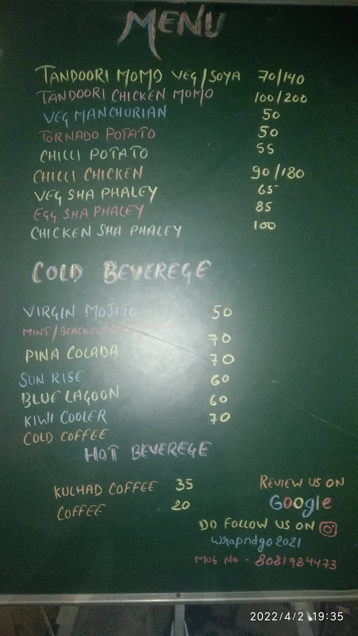 Menu at Wrap&Go, Allahabad