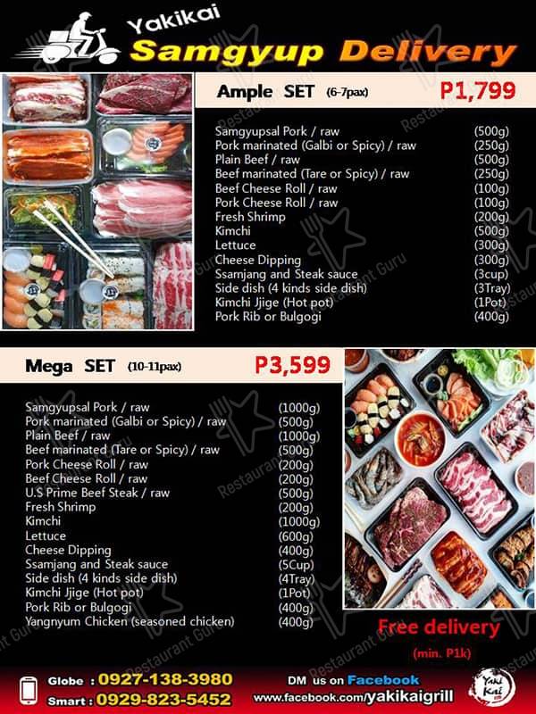 Menu at Yakikai Unli Grill restaurant, Quezon City