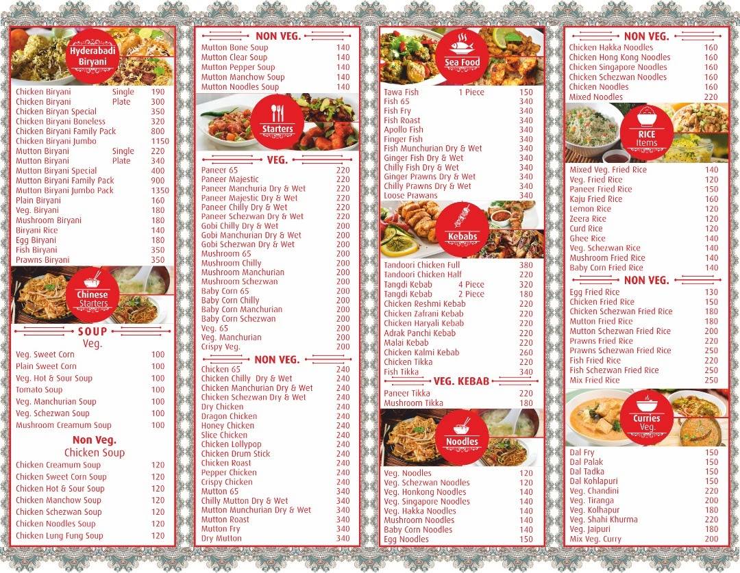 Menu at Zeeshan Restaurant, Chennai, OMR Service Rd