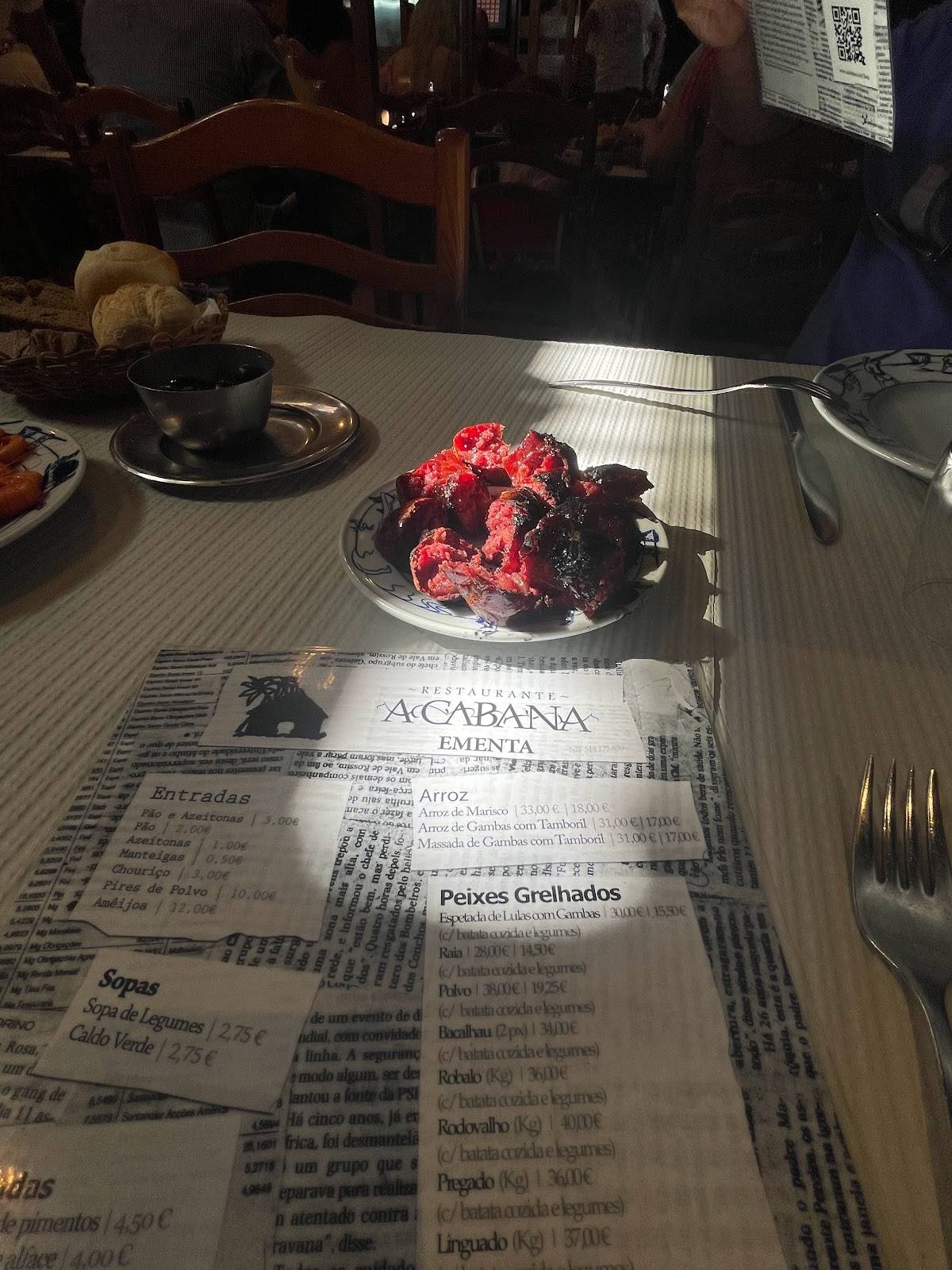 Menu em Restaurante A Cabana, Apúlia, Lugar de Cedovém