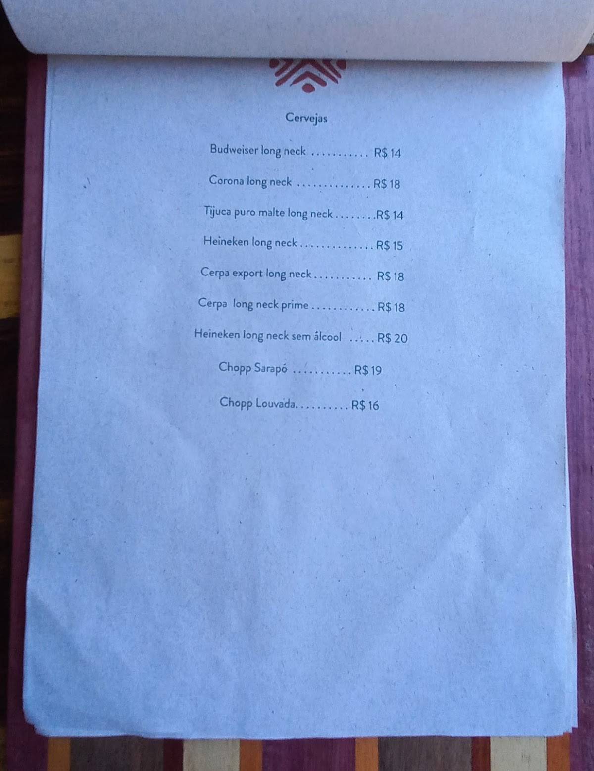 Menu em Restaurante Caxiri Manaus, Manaus