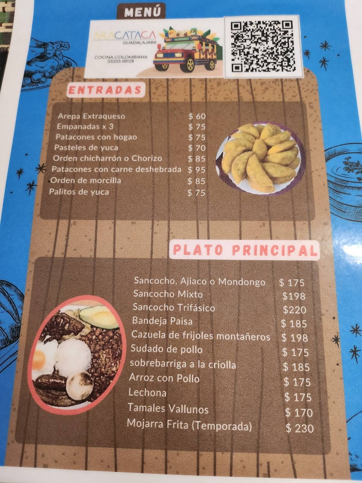 Carta De Restaurante Colombiano Aracataca Guadalajara