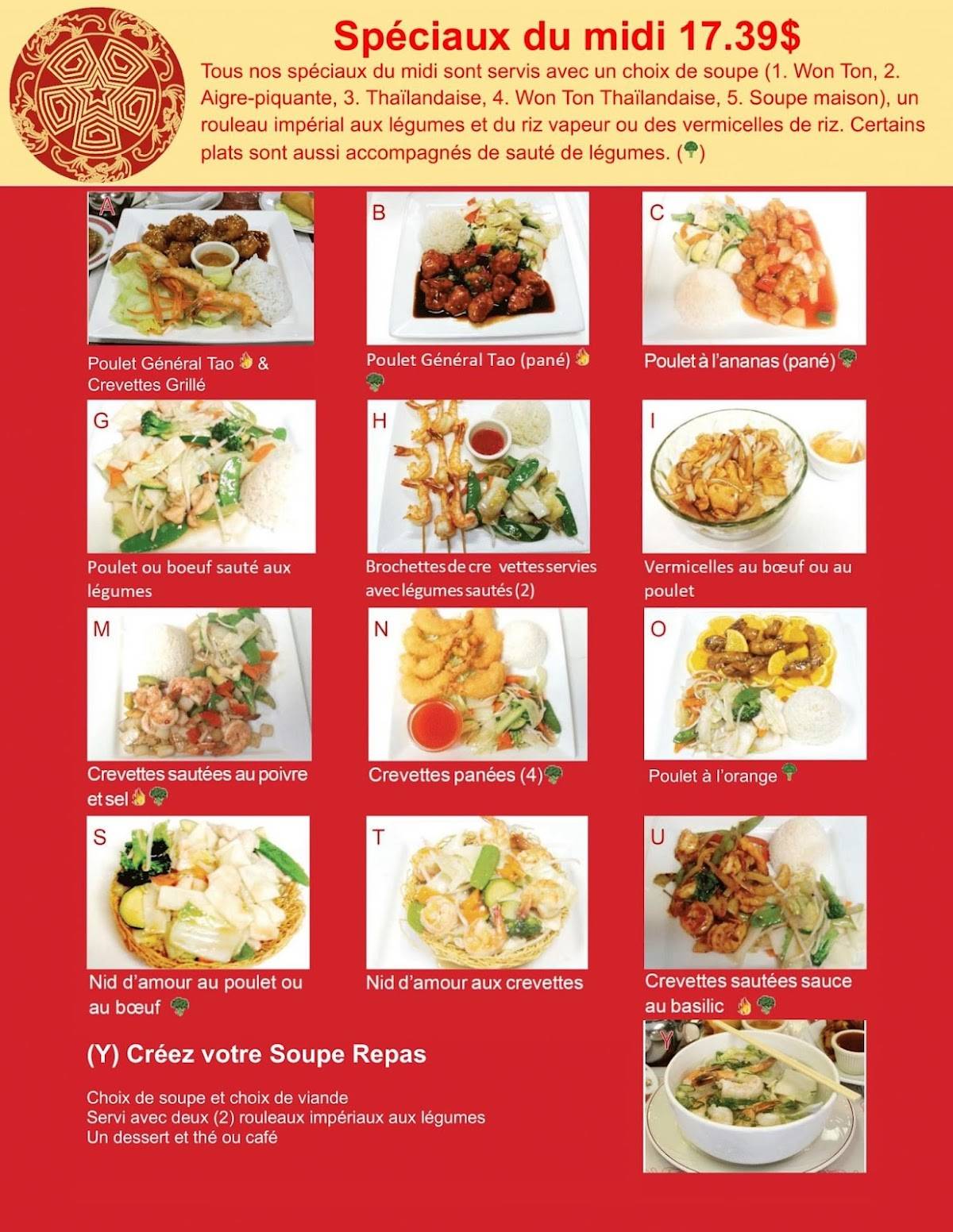 Menu au Resto Etoile D'Orient restaurant, Saint-Hyacinthe