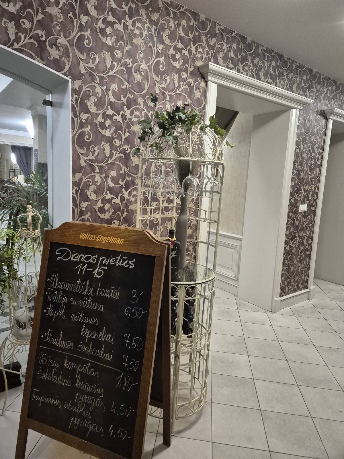 Menu at Restoranas XIX amžius restaurant, Klaipėda
