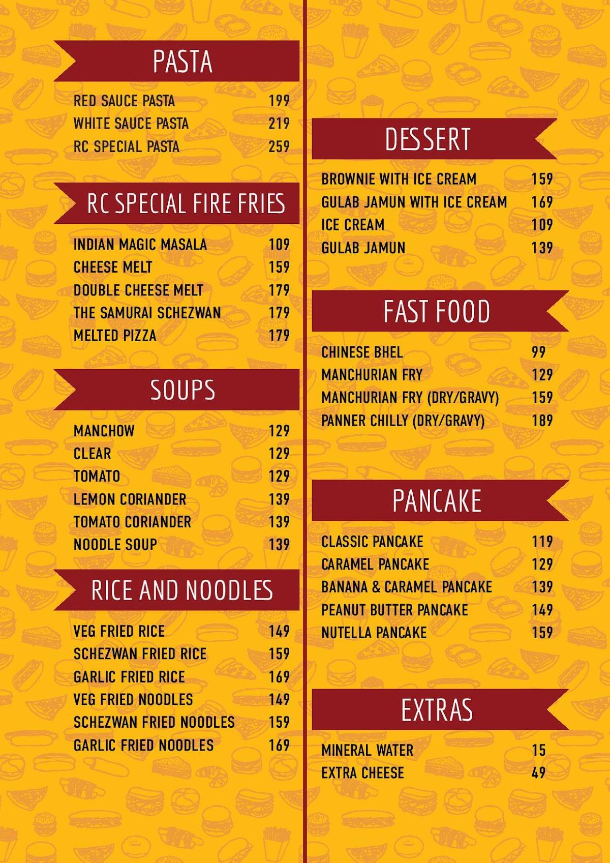 Menu at Retro Cafe, Navi Mumbai, Sector 15
