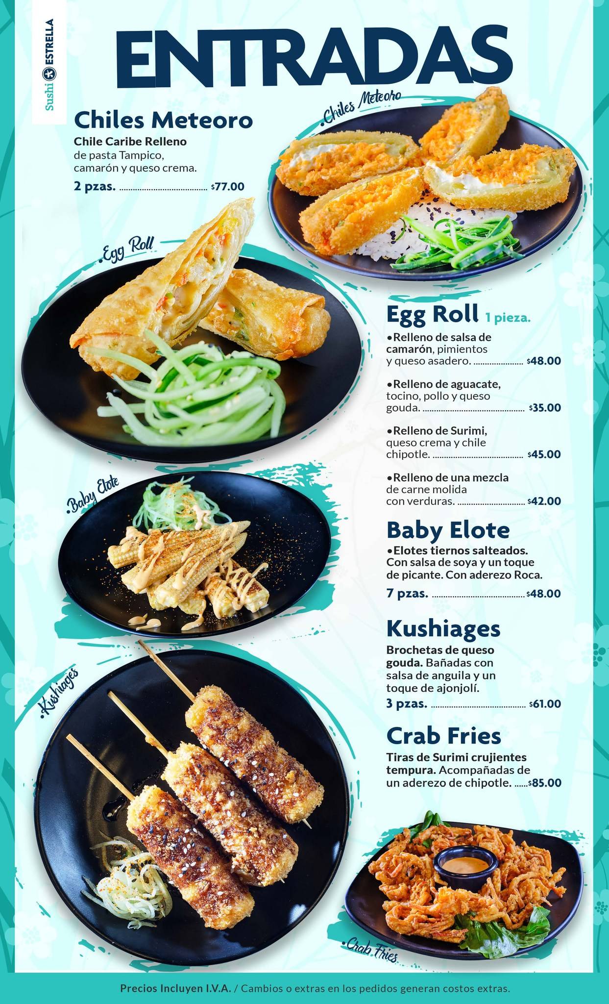 Carta del restaurante Sushi Estrella, Reynosa