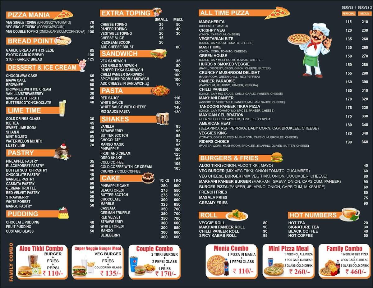 Menu at Riders Pizza & Restaurant Shamli, Shamli