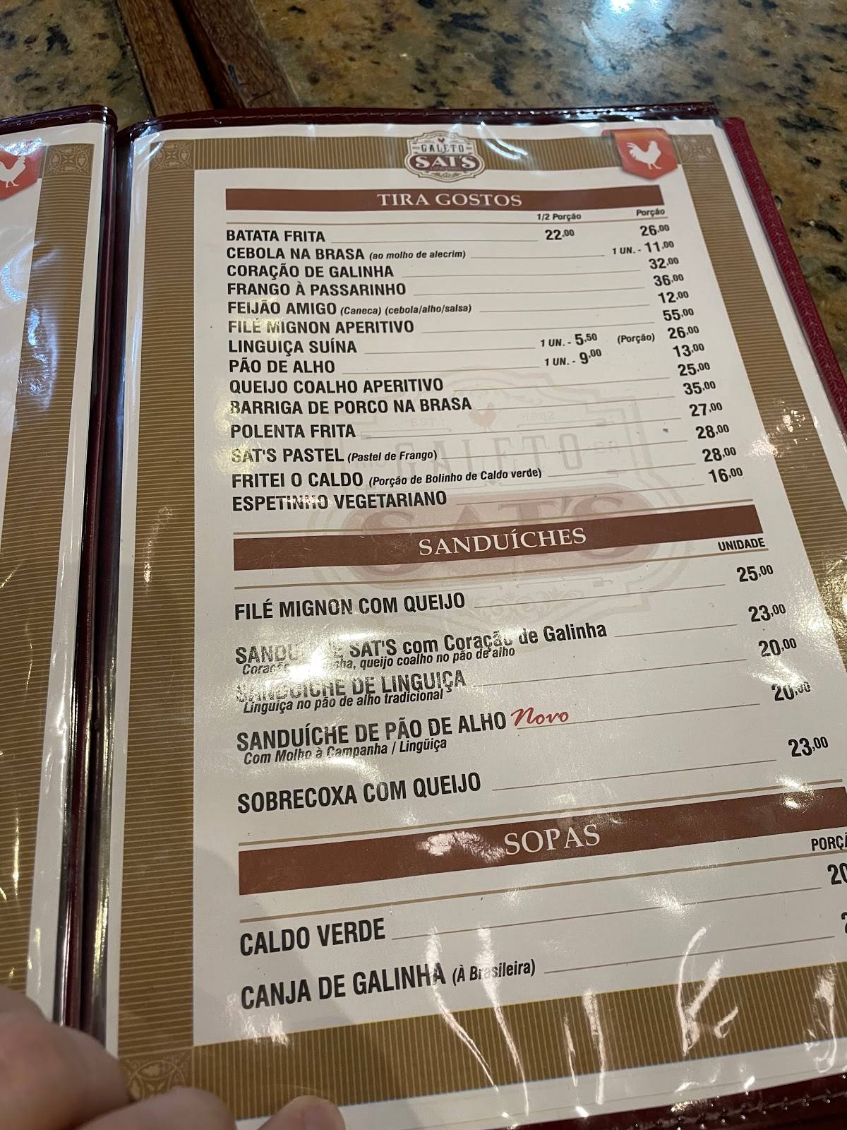 Menu em Galeto Sat's pub & Bar, Rio de Janeiro, R. Barata Ribeiro