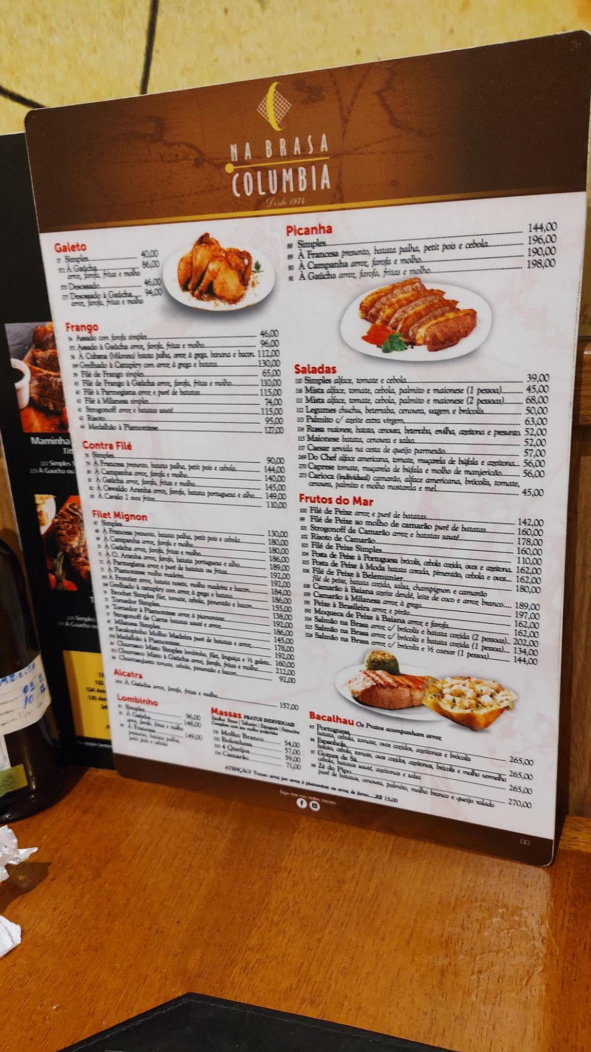 Menu em Na Brasa Columbia - Nova América restaurante, Rio de Janeiro ...