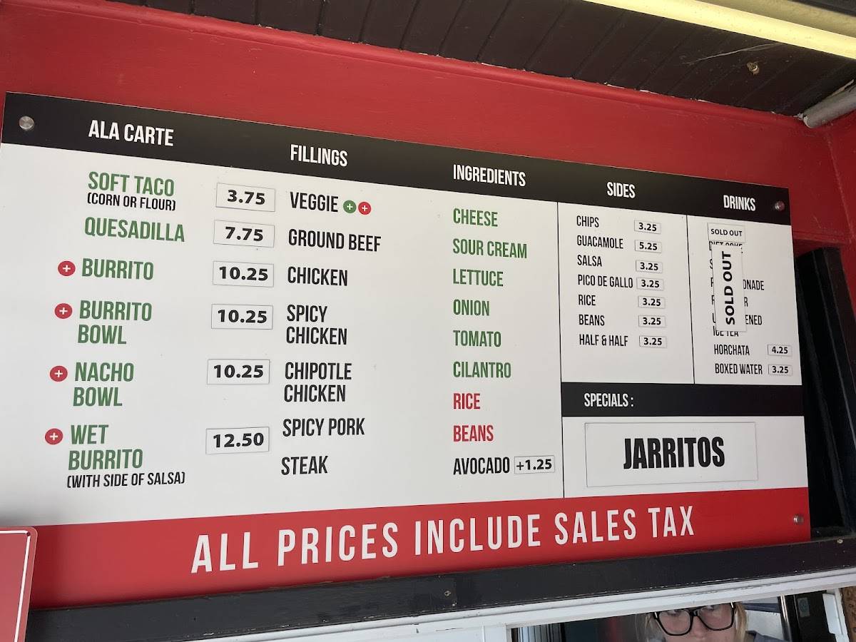 Menu at Rios Mexican Grill restaurant, New Buffalo