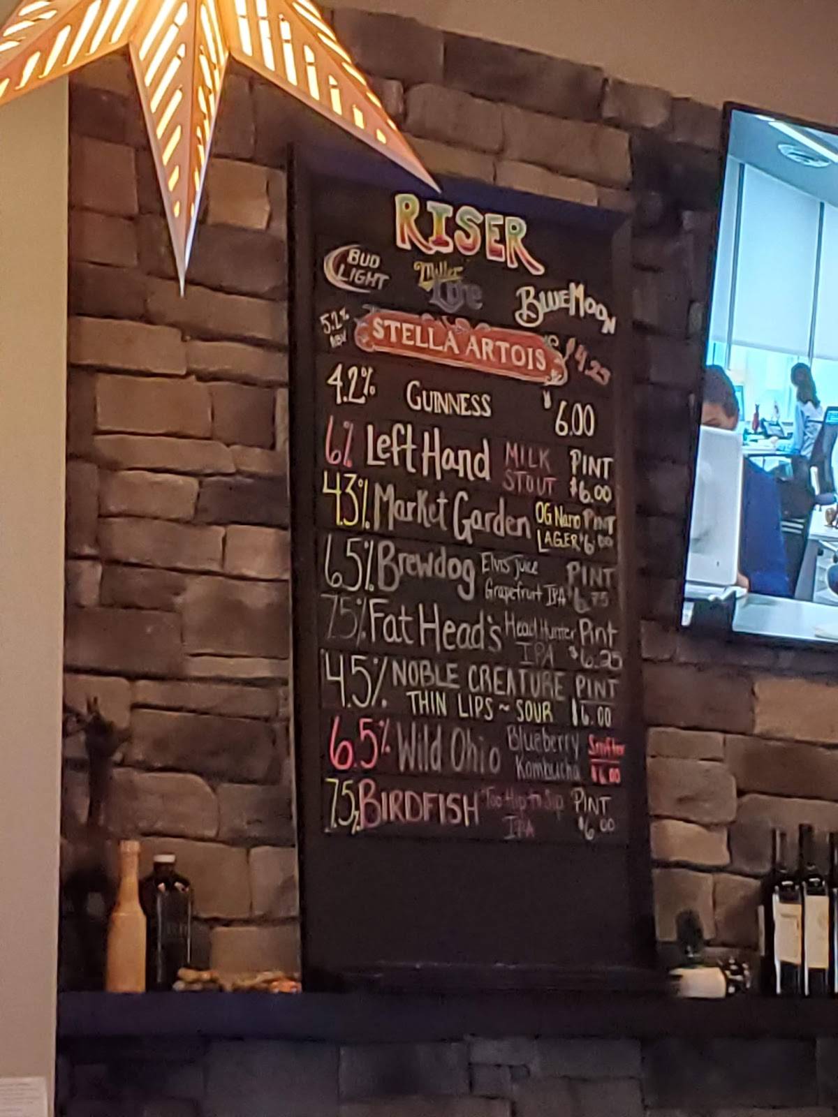 Menu at Riser Tavern & Grill pub & bar, Boardman