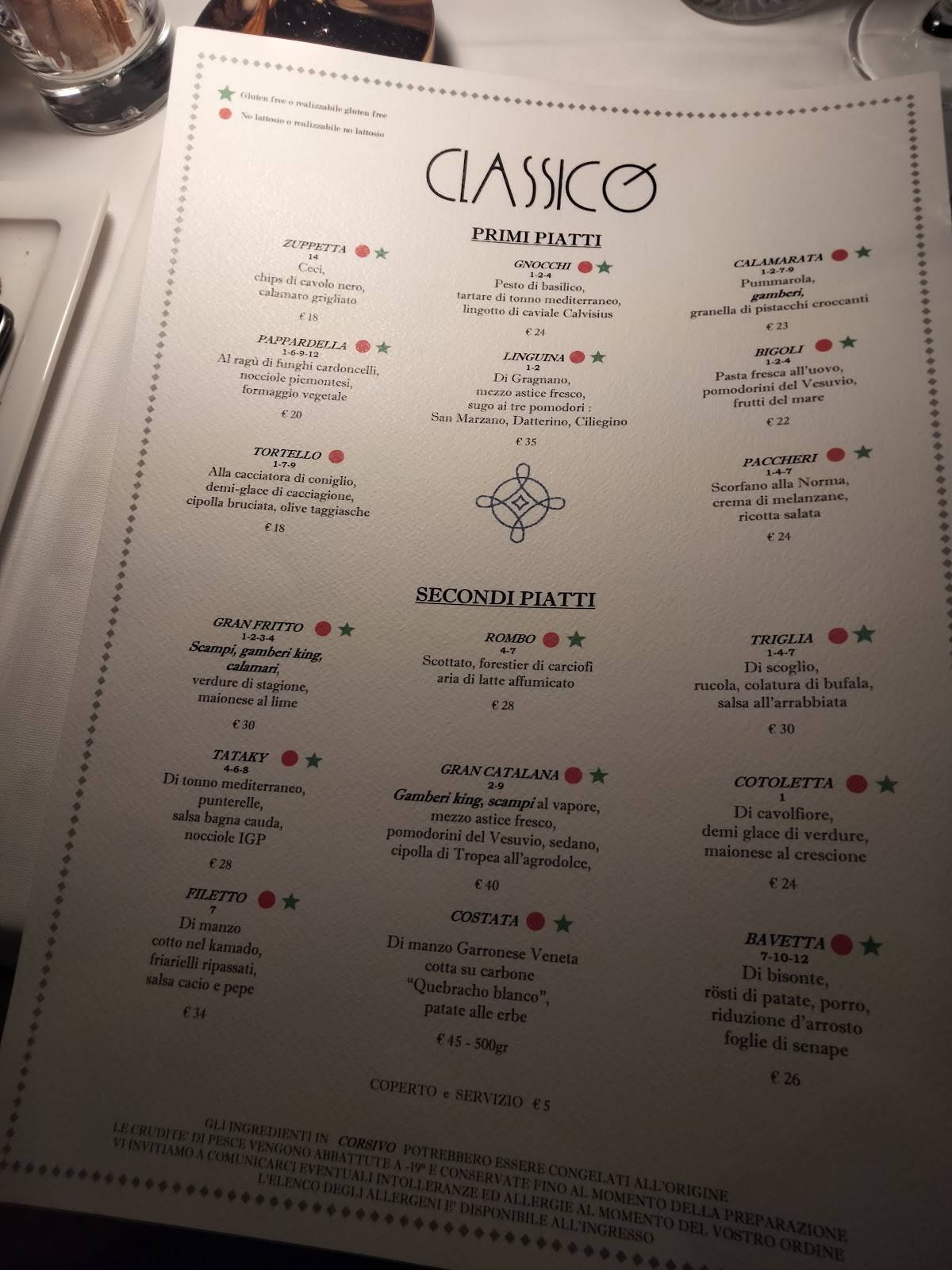 Menu at Ristorante CLASSICO, Brescia