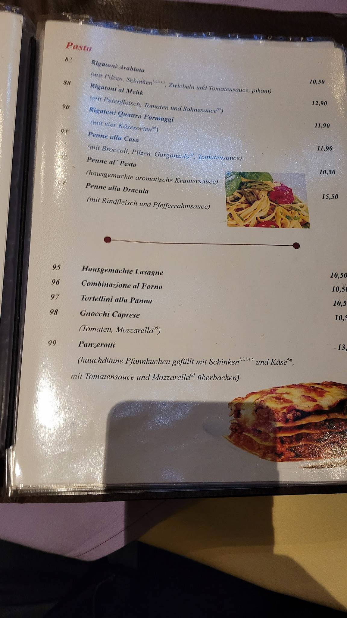 Speisekarte von Restaurant Portofino, Rüdesheim am Rhein