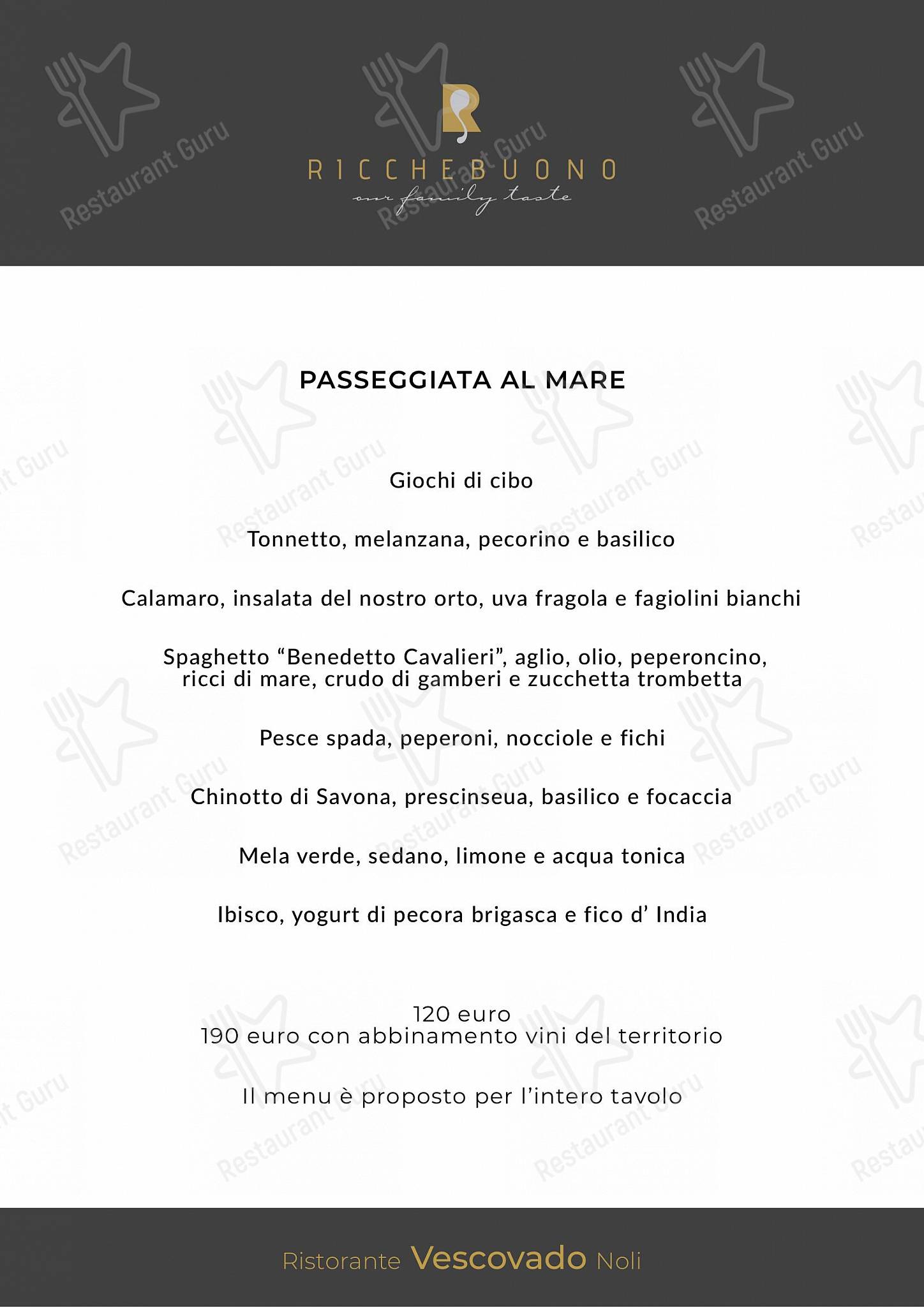 Vescovado Noli Menu – Vescovado Restaurant – EMXVRB