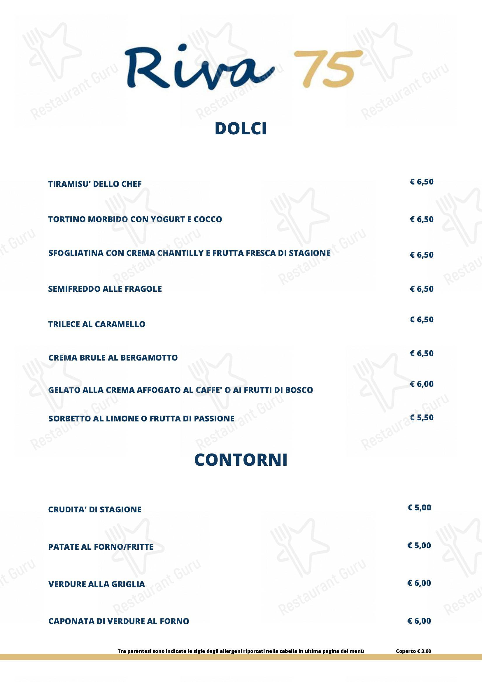 Menu da Riva 75 ristorante, Udine