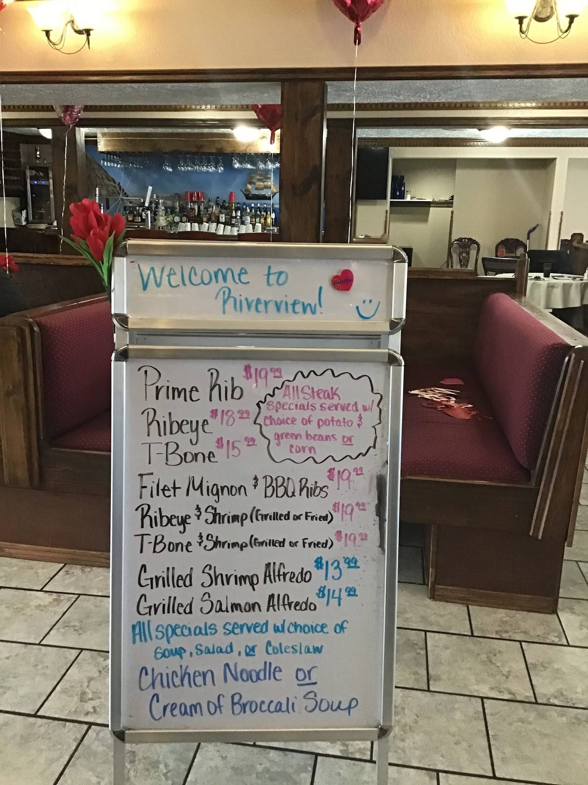 Menu at River View Restaurant, Logansport
