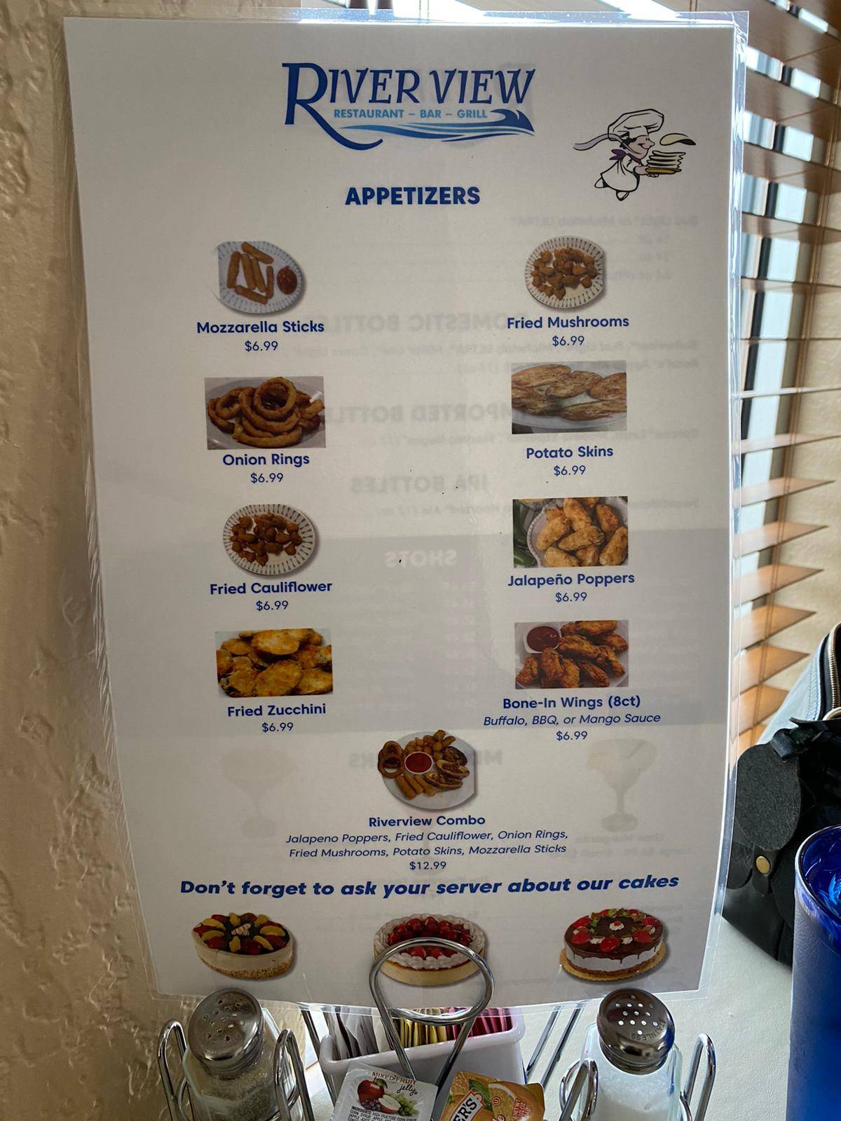 Menu at River View Restaurant, Logansport