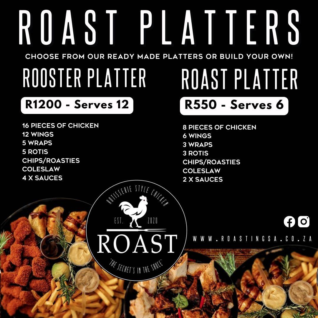 Menu at Roast Olive Wood restaurant, Kempton Park