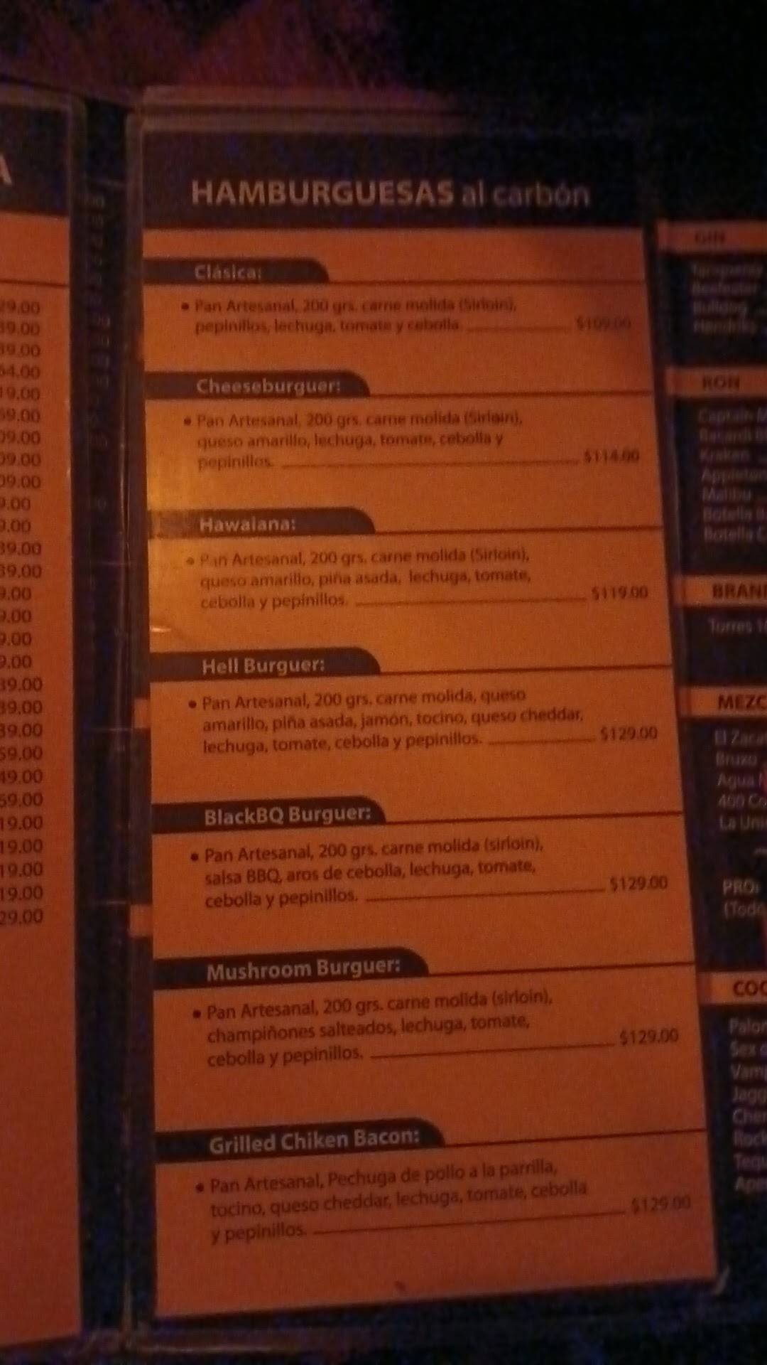 Menu at Rock It Chapultepec restaurant, Guadalajara, Av. Chapultepec ...