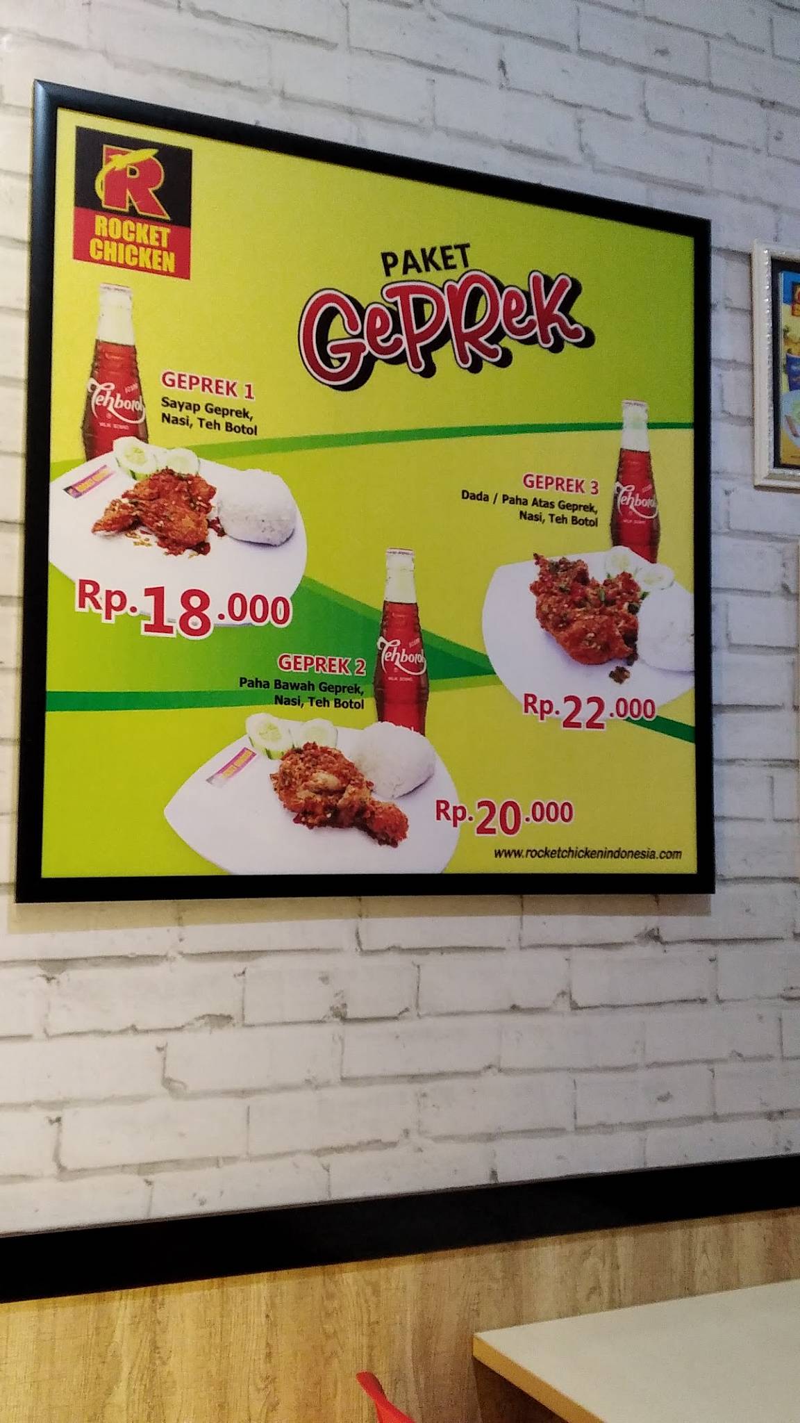Menu at Rocket Chicken Sungai Tabuk Pasar restaurant, Indonesia