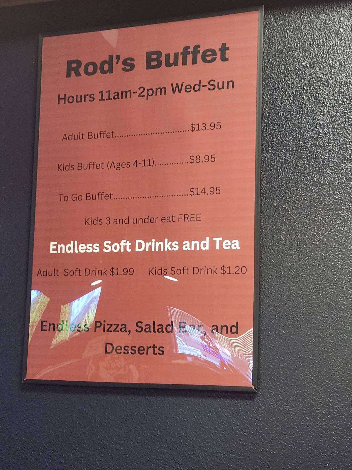 Menu at Rod's Pizza Cellar pizzeria, Hot Springs