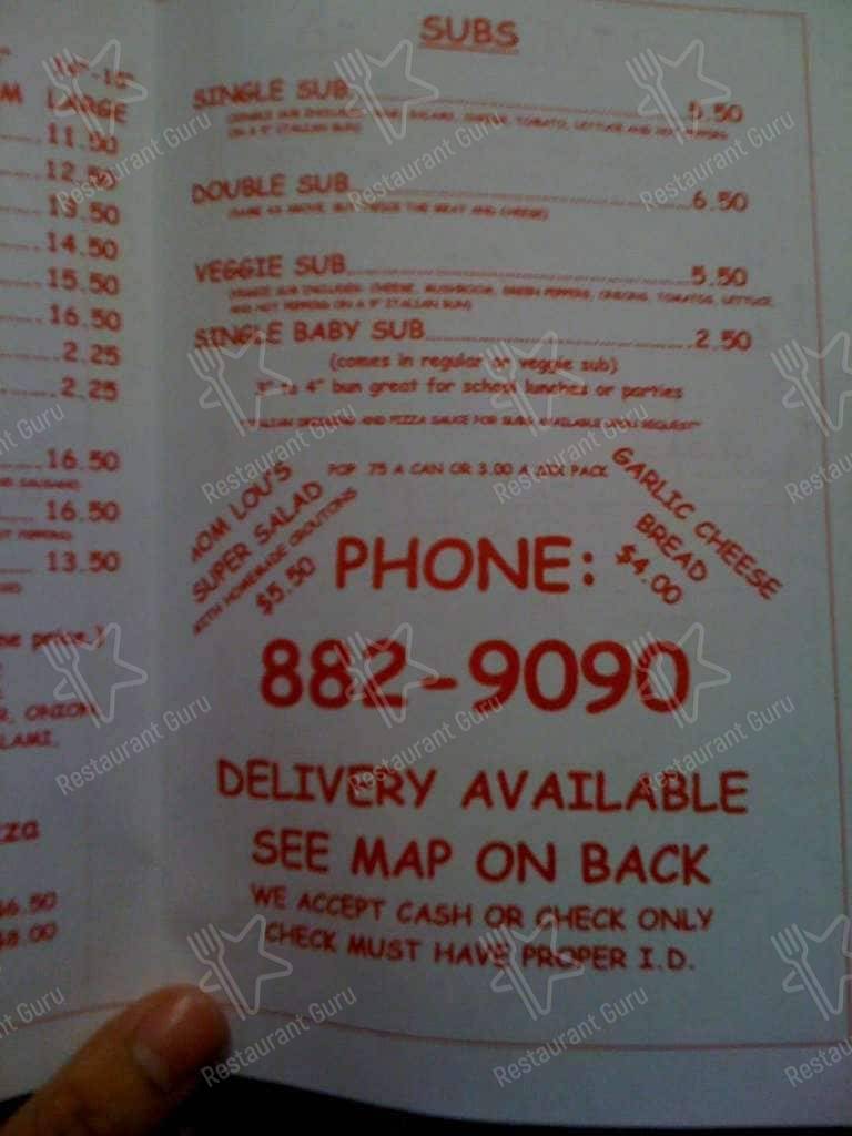 Menu at Rofini's Pizza & Subs pizzeria, Westerville, 10 Westerville Sq