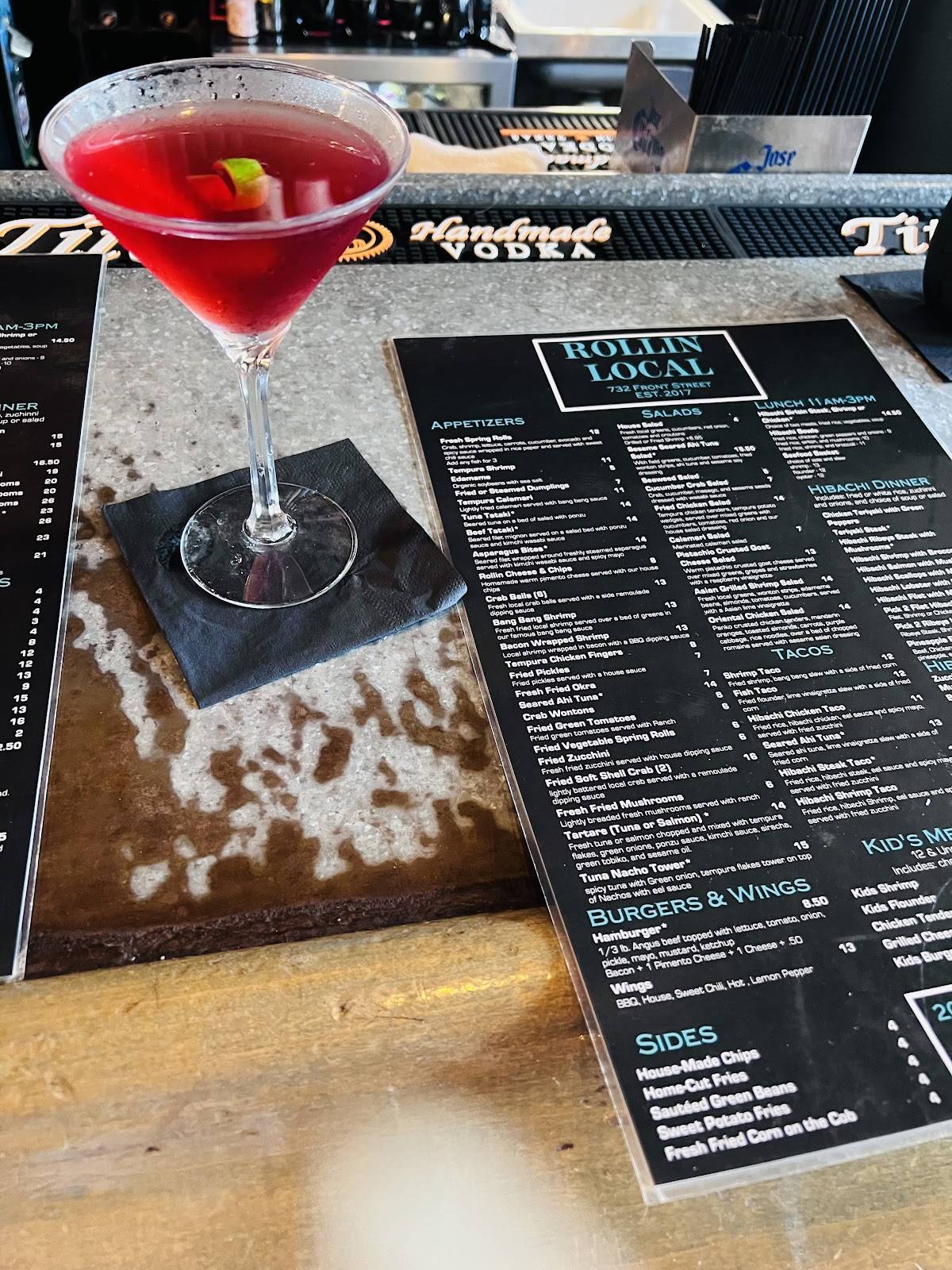 Menu at Rollin Local restaurant, Georgetown