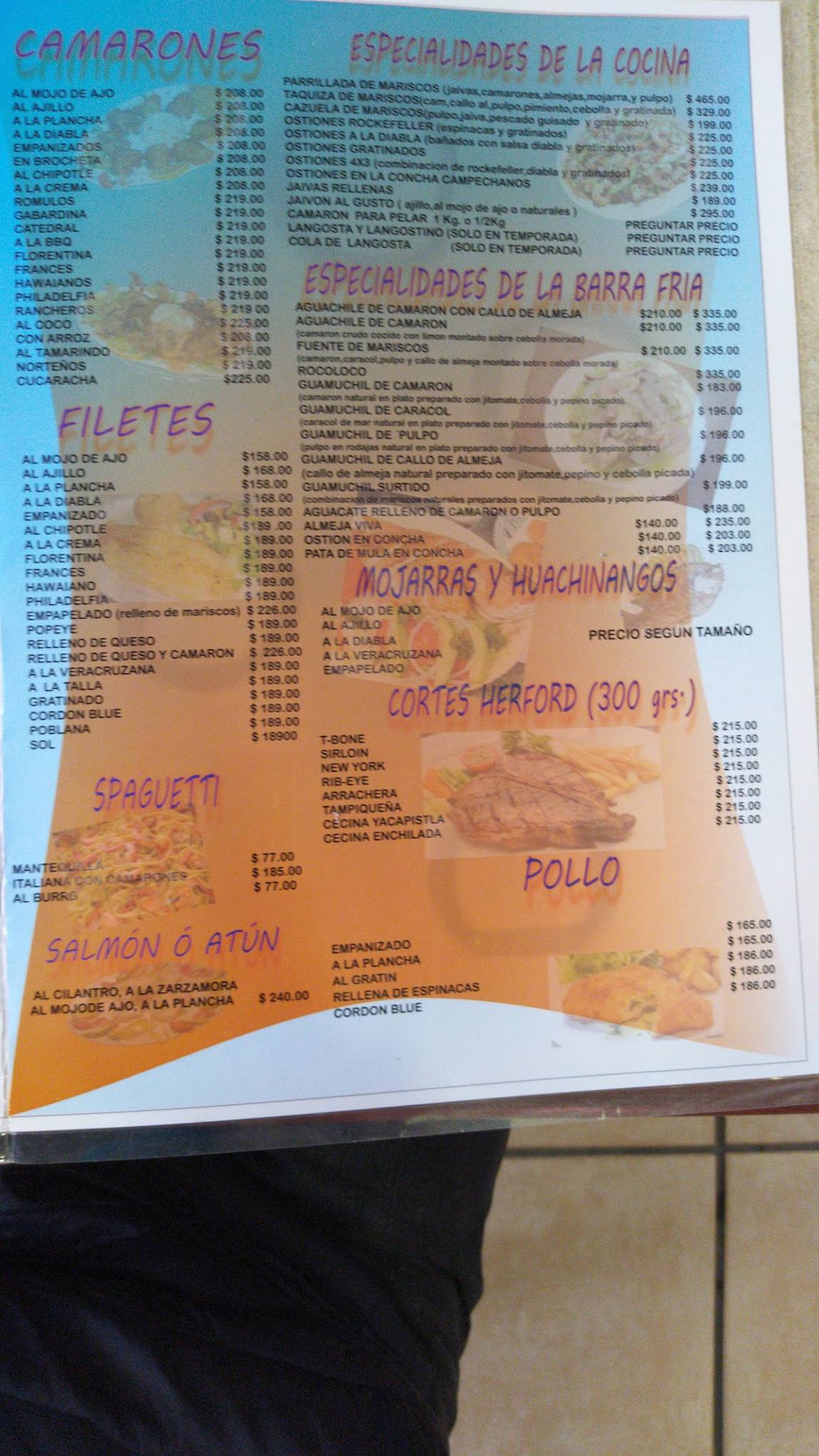 Carta del restaurante Romulo's Que Mariscos!, Ciudad del México, Av ...