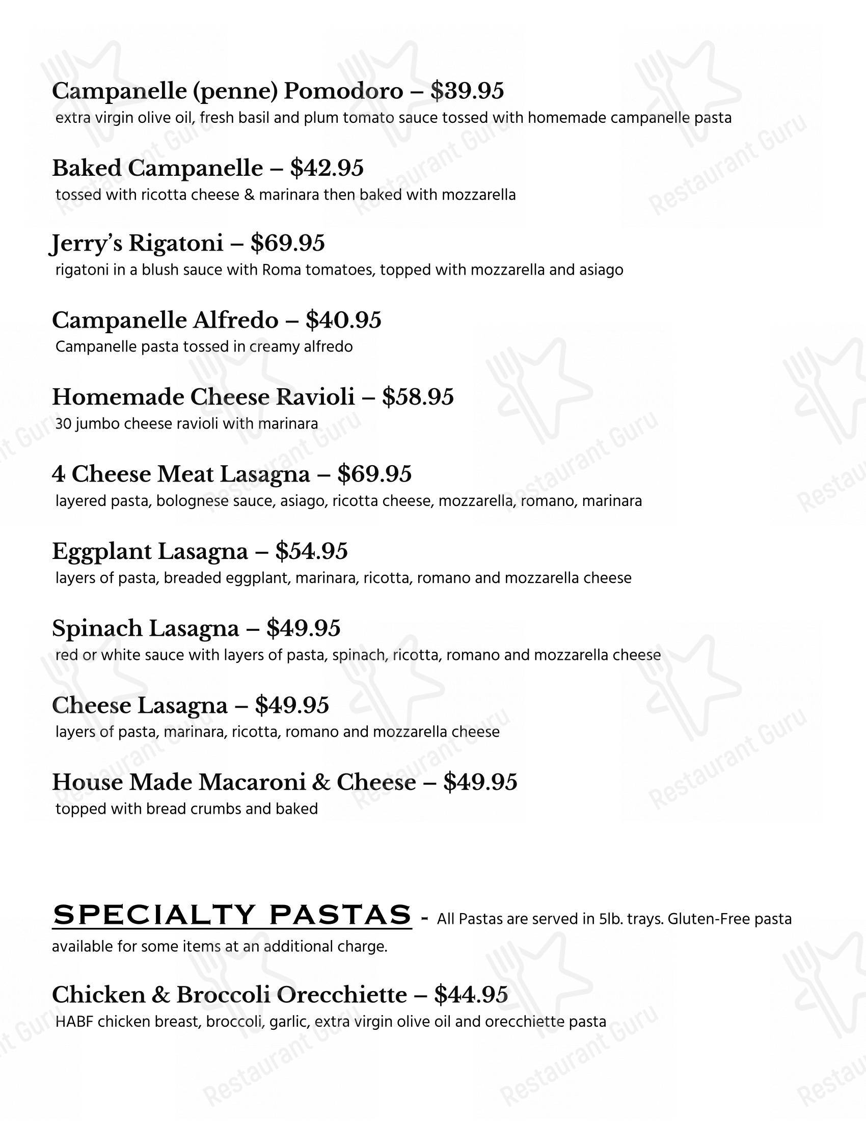 Menu at Ron's Original Bar & Grille, Exton