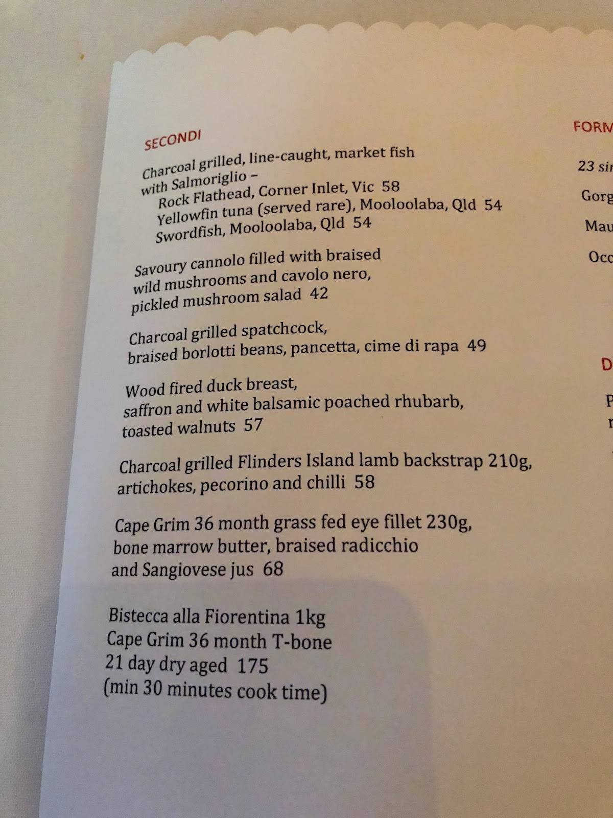 Menu at Rosetta Ristorante - Permanently Closed restaurant, Southbank ...