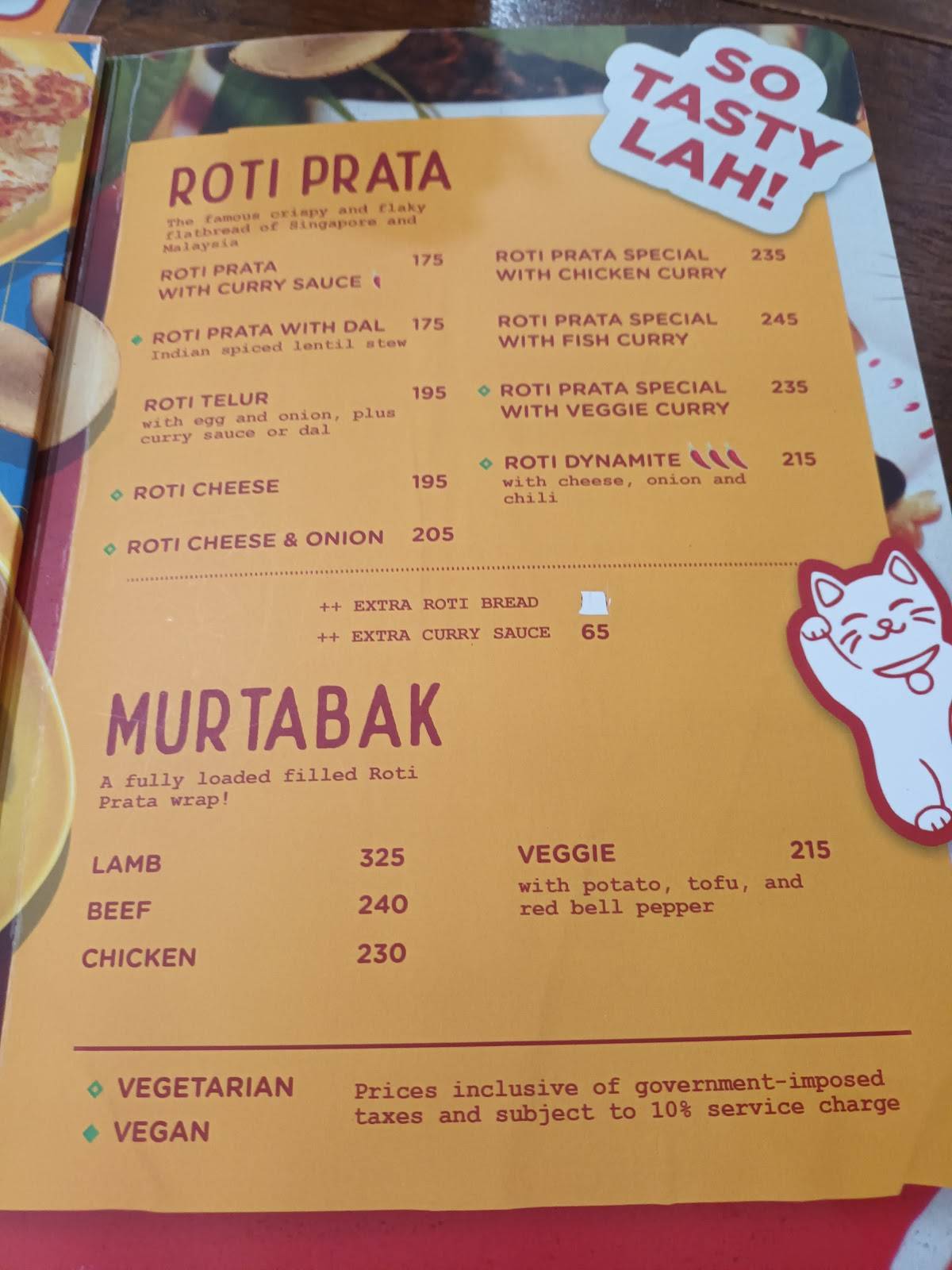 Menu at Roti Shop - Podium restaurant, Mandaluyong