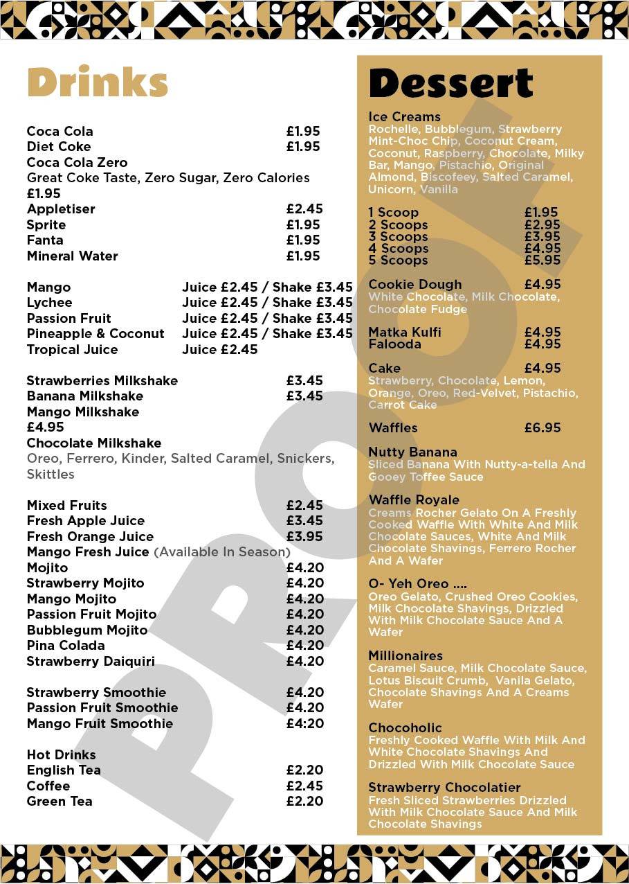 Menu at Royal steak house restaurant, Welling, 118-120 Bellegrove Rd