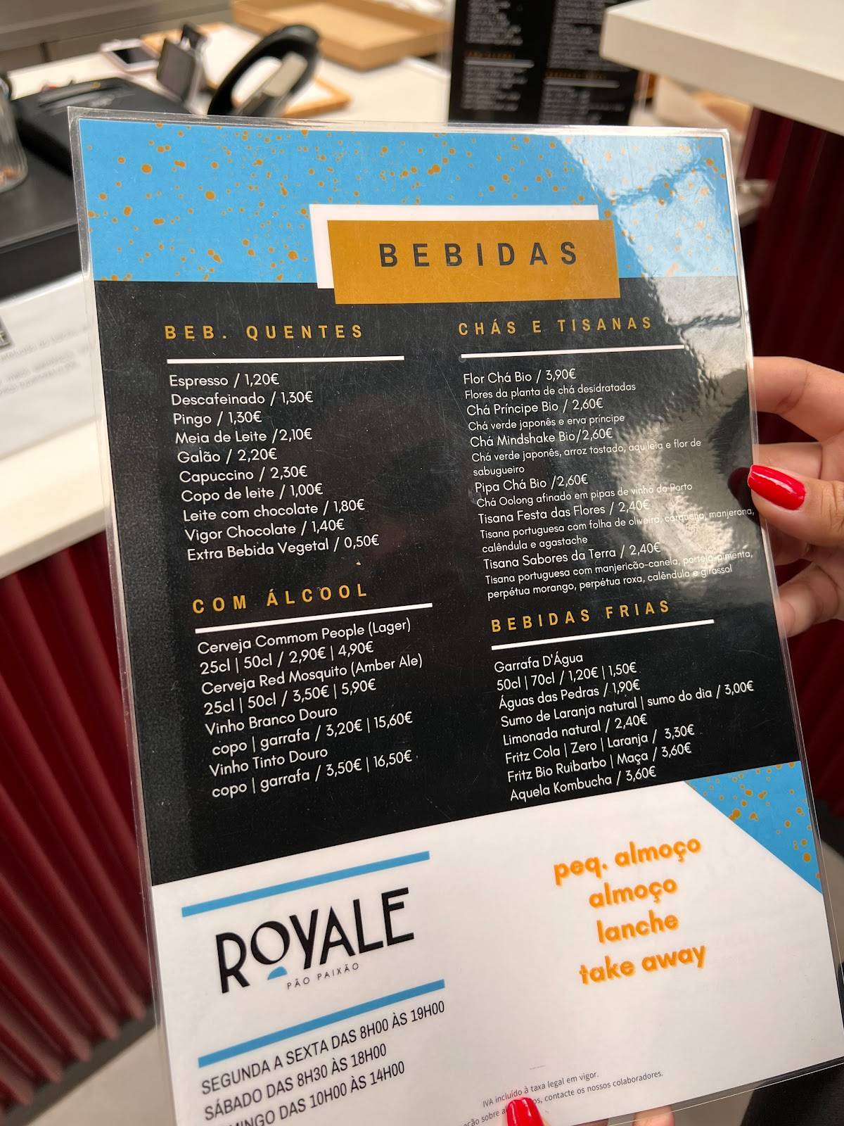 Menu at Royale - Pão Paixão restaurant, Porto