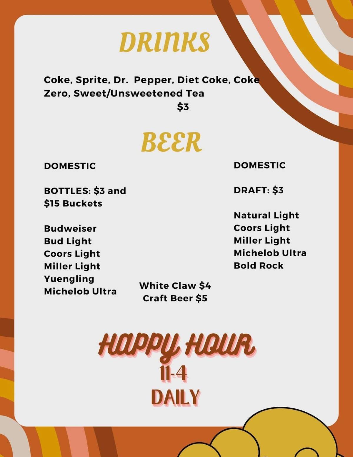 Menu at Rumors Bar & Grill, Crossville