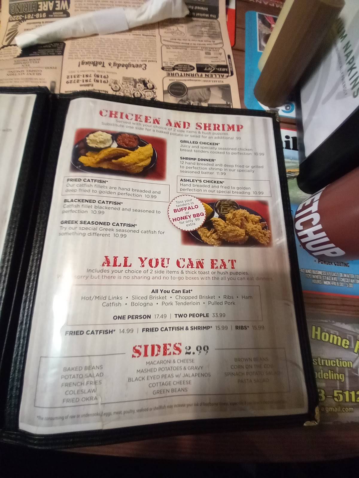Menu at Runts Bar BQ & Grill, Muskogee