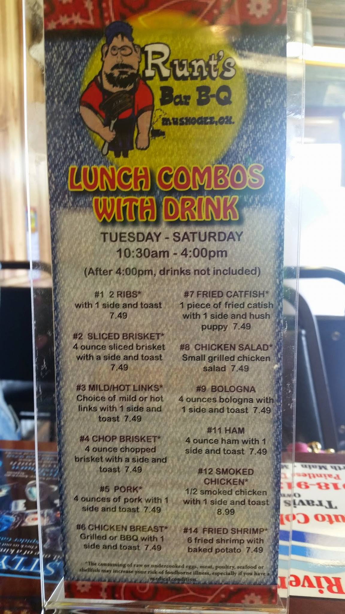 Menu at Runts Bar BQ & Grill, Muskogee