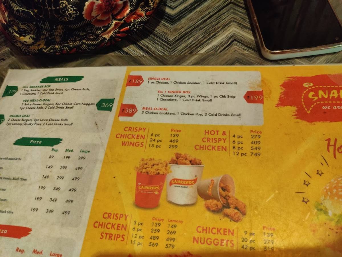 Menu at SNAKKERS, Anandpur Sahib, DSP office chownk
