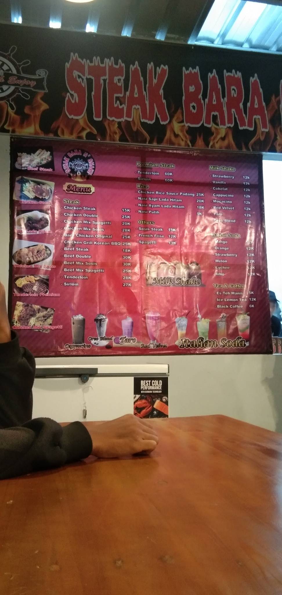 Menu at STEAK BARA N'SHAKE, Parung Panjang