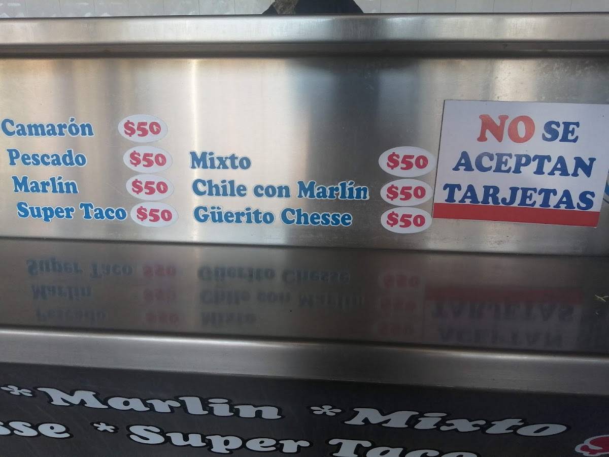 Menu at "SUPER CAMARON" taco fish. restaurant, Hermosillo, Calle Gral ...