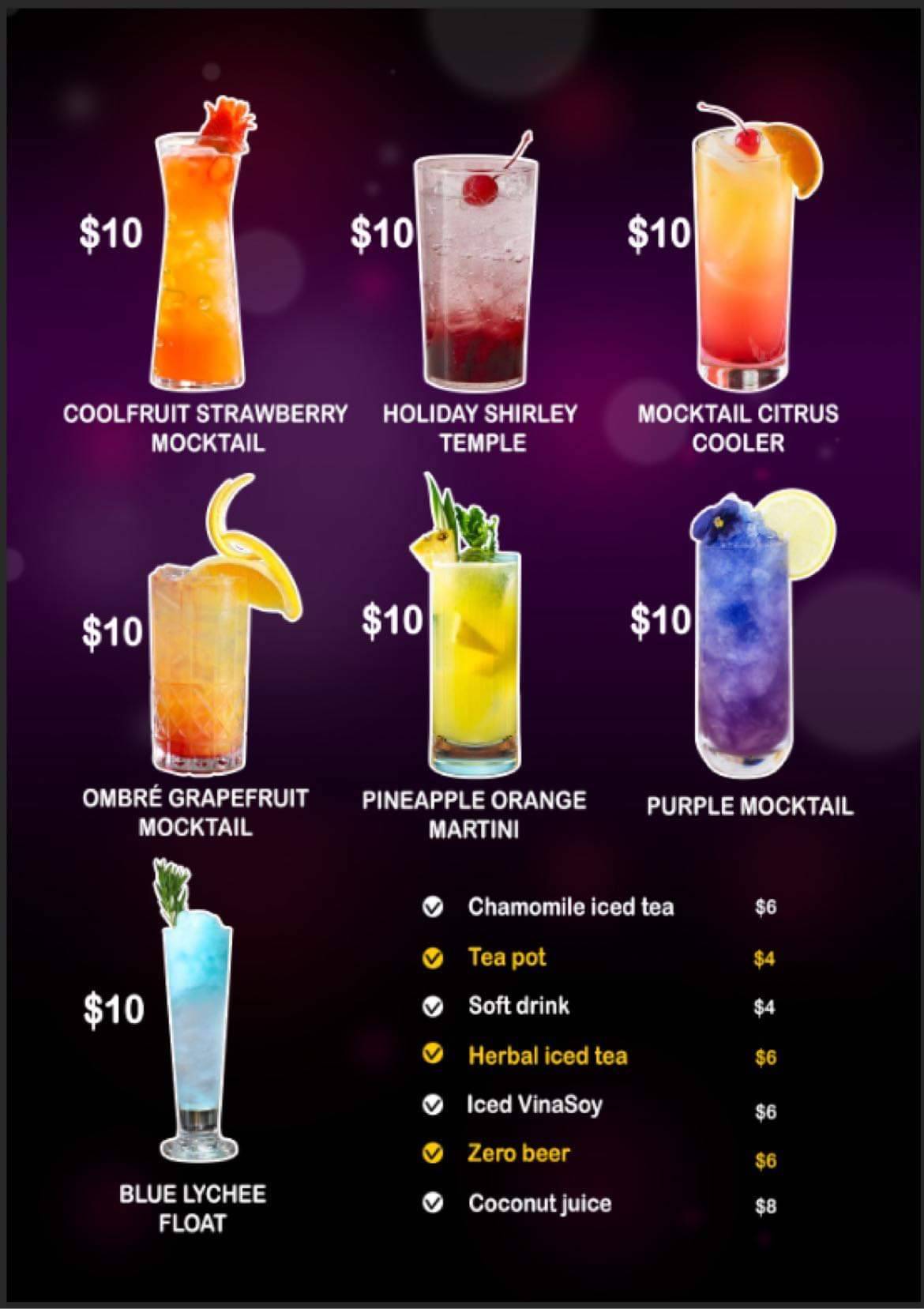 Menu at SaPa Asian fusion restaurant, Mawson