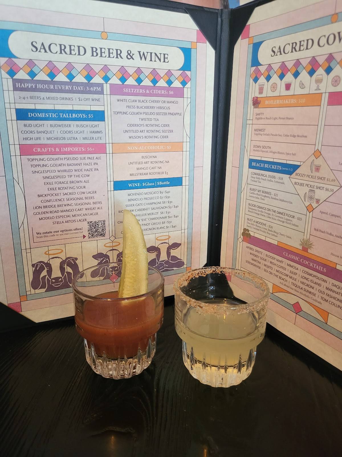Menu at Sacred Cow Tavern pub & bar, Cedar Rapids