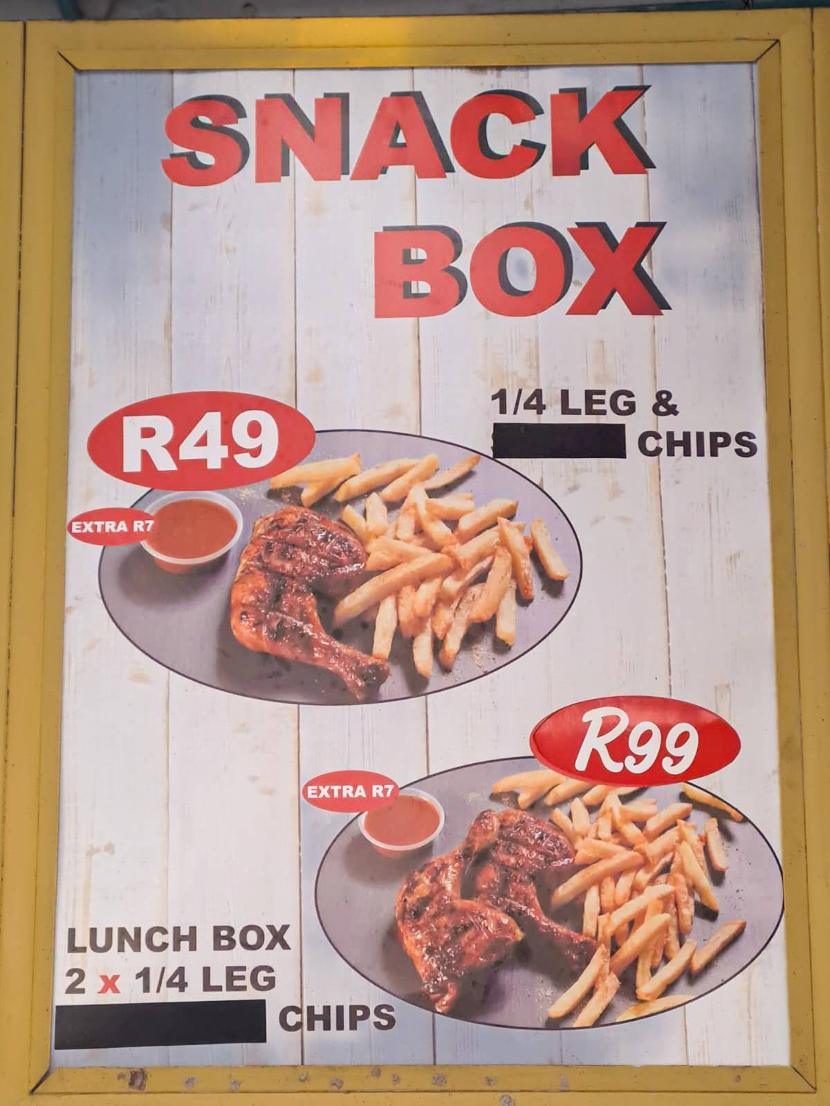Menu at Sailors Take-Aways restaurant, Worcester