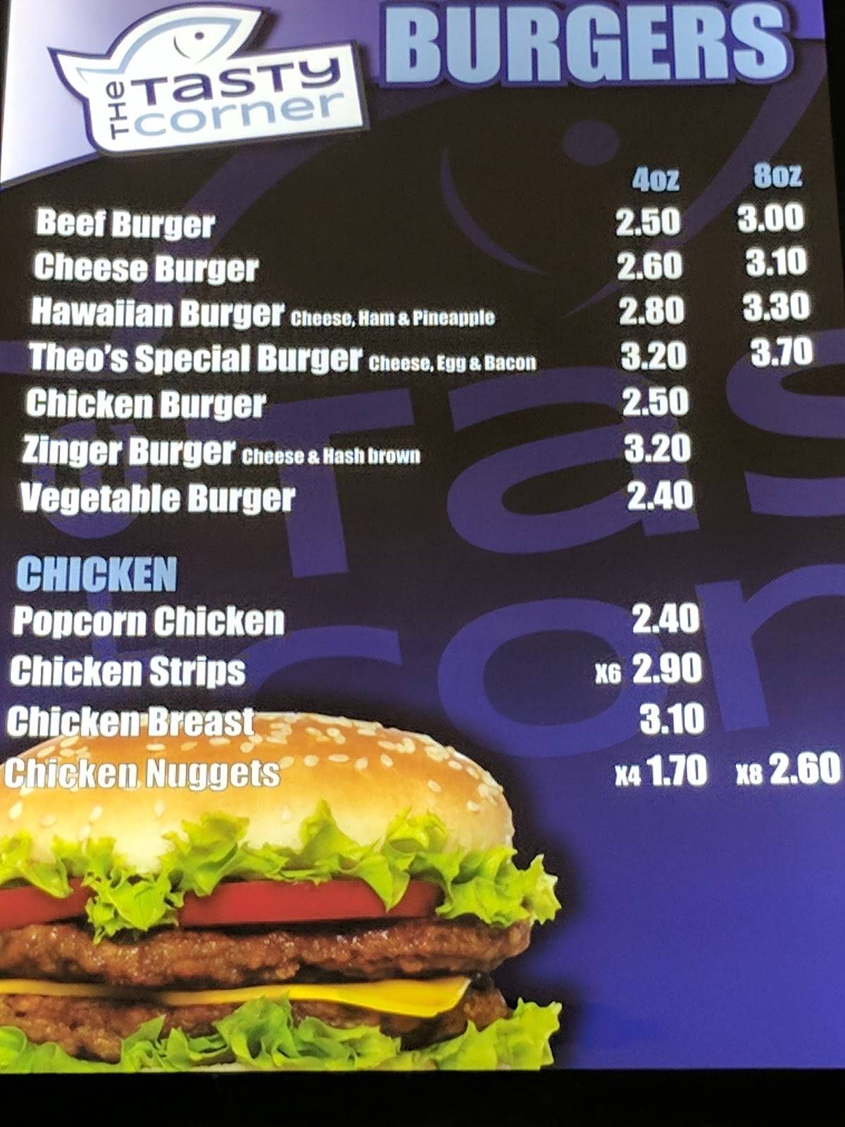 Menu at The Tasty Corner fast food, St Helens