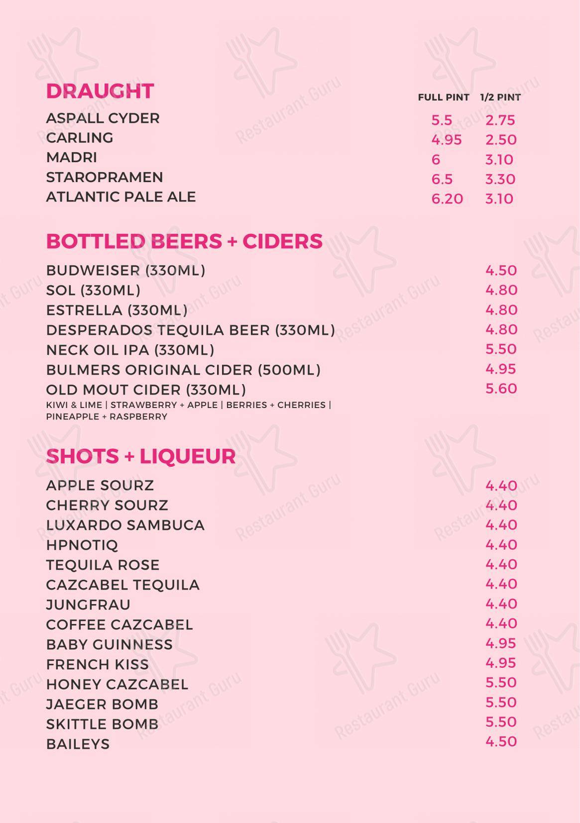 Menu at Saint Judes Glasgow pub & bar, Glasgow